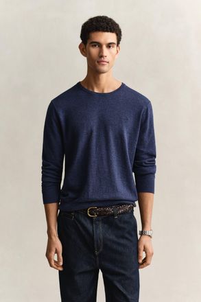 GANT Herren Pullover aus Baumwollmix-Flammgarn (XXXL) DARK INDIGO MELANGE