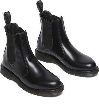 Dr. Martens Flora Chelsea Boot f&uuml;r Damen, Schwarz, poliert, glatt, 8