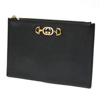 Gucci unisex, Pre-owned, Noir, Taille: ONE Size Pochette en cuir Pre-owned