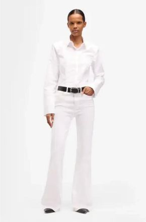 7 For All Mankind Femme, Pantalons, Blanc, Taille: W30 Pantalon Vintage Luxe Color&eacute; Sans Retouche