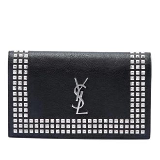 Saint Laurent Pre-owned Studded Leather Clutch - - Pre-owned - Damen - Schwarzk - ONE SIZE