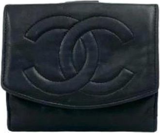 Chanel Portefeuille bi-pli Pre-owned - Femme - Pre-owned - Noir - Taille: ONE Size