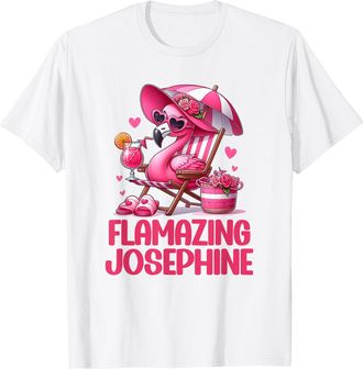 BDAZ Atemberaubender tropischer Strandausflug von Josephine Pink Flamingo T-Shirt