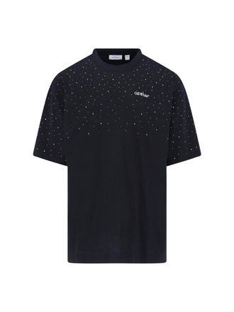Off-white T-Shirt Mit Strassstein-Logo
