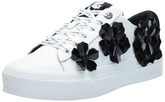Karl Lagerfeld Karl Lagerfeld Womens Georgia Lace Up Sneaker, Bright White Black, 40 EU