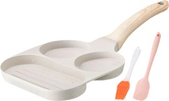 Generic Multifunktionale Omelett- -3-in-1-Split-Bratpfanne Mit Holzgriff | Einfach Zu Reagierter Pfannkuchen- Und Eierkocher F&uuml;r Gasherd-Induktionskochfeld | 