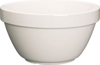KitchenCraft Home Made Puddingform / Rührschüssel aus Keramik, Weiß, Extragroß (1,5 Liter)