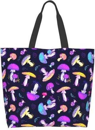 Generic Champignons Color&eacute;s3 Sac Cabas R&eacute;utilisable Sacs De Courses Grand Sac A Main Femmes Pour Quotidienne Voyage Shopping