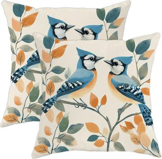 Generic Herbstlicher Blauh&auml;her Dekokissenbezug Luxuri&ouml;se Sofakissenbezug Modern Kissenbez&uuml;ge F&uuml;r Balkon Heimdekoration Sofa 45X45Cm 2Er Set