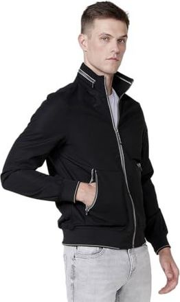 Kor&ouml;shi Veste blouson avec col montant et poignets &eacute;lastiques pour homme de couleur noire, de couleur noire, Noir, S