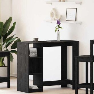 vidaXL Table de bar Ch&ecirc;ne noir 124 x 46 x 103.5 cm Bois ding&eacute;nierie Vidaxl