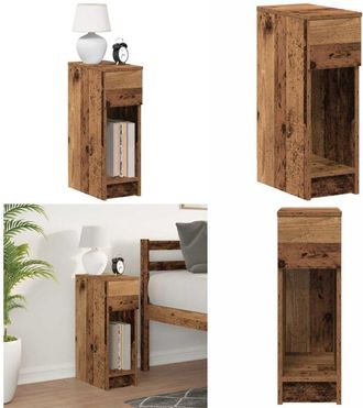vidaXL Nachttisch mit Schublade Altholz-Optik 20x36x60 cm - Schubladen - Altholz
