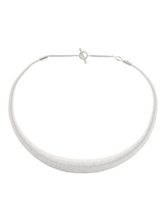 Jil Sander collier en maille à broderies - Argent