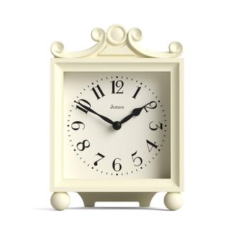 Jones Clocks Parlour Kaminsims Uhr | Klassische Kutschenuhr | Creme | Elegantes quadratisches dekoratives Geh&auml;use, perfekt f&uuml;r Kaminsims, Regal, Tisch oder Nachtti