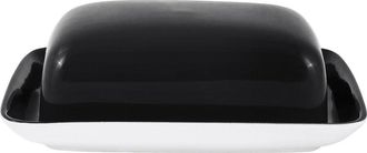 Kahla Pronto Colore Butterdose pure black|schwarze Butterdose aus Porzellan