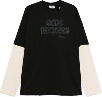 GCDS t-shirt imprimé à manches longues - Noir