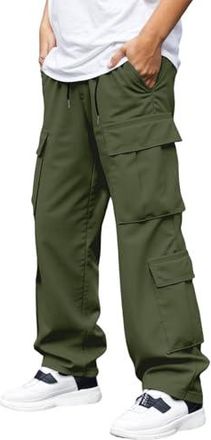 Generico Pantalon cargo pour homme avec poches multiples fermeture &eacute;clair Slim Pantalon de travail imperm&eacute;able pantalon r&eacute;tro pantalon de surv&ecirc;tement pour homm