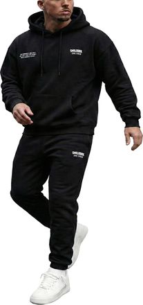 Smilodox Outfit Set Herren Levian, Oversize Hoodie & Jogginghose mit Statement-Print, Cleanes Design, Sweater Sweatpants vielseitig kombinierbar f&uuml;r Streetwear