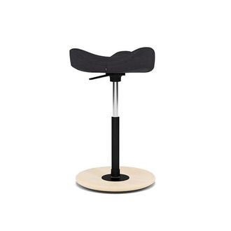 Varier Move Tabouret Naturel/Noir Ergonomique R&eacute;glable pour Bureau Assis-Debout avec Base en Bois et Assise en Mousse Sculpt&eacute;e - Garantie Qualit&eacute; 10 Ans
