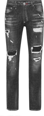 Philipp Plein Homme, Jeans, Noir, Taille: W33 Pantalon en Denim Coupe Super Droite