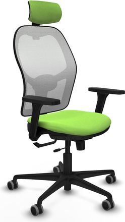 Piqueras y Crespo Ergonomischer Liegestuhl mit 3D-Armen, h&ouml;henverstellbarer Lendenwirbelst&uuml;tze und h&ouml;henverstellbarem Kopfteil, Wei&szlig;/Pistazie