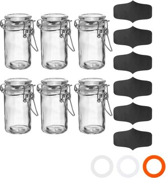 Argon Tableware Glaspeichergläser Mit Etiketten - 70ml - Klar Seal - Pack Von 6