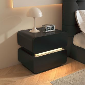 Generic Nachttisch aus Leder, moderner Nachttisch mit 2 Schubladen, luxuri&ouml;se Schlafzimmerm&ouml;bel, Sofa-Beistelltisch, moderner Nachttisch for Schlafzimmer, Woh