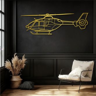 Generic Moderne minimalistische Wanddekoration aus Metall, Hubschrauber-Wanddeko, Flugzeug-Wanddeko, Luftfahrt-Wanddeko f&uuml;r Wohnzimmer, Schlafzimmer, B&uuml;ro, Pi