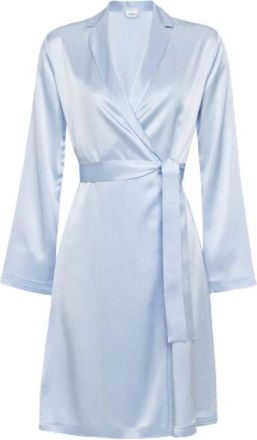 La Perla Femme, V&ecirc;tements de nuit et de d&eacute;tente, Bleu, Taille: 42 FR Short Silk Robe