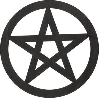 Cabilock Pentagramm-Dekoration Dekoration Für Zuhause Blumen- Holziges Wandskulpturen Stern-Altar-Wandkunst Hängende Wand Aus Metall Blumen Aus Holz Schwarze