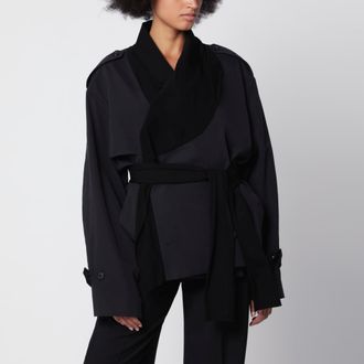 Maison Margiela Kurze schwarze Jacke mit G&uuml;rtel