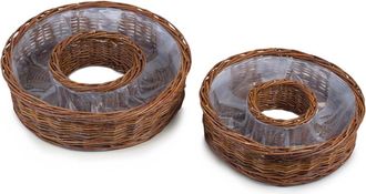 Matches 21 Weide Pflanz-Ringe in natur als wetterfeste Pflanzschalen - 2 runde Pflanzk&auml;sten in 40, 50 cm als Blumen-Korb Pflanzk&uuml;bel f&uuml;r au&szlig;en - Gro&szlig;e Pflanz-K&ouml;r