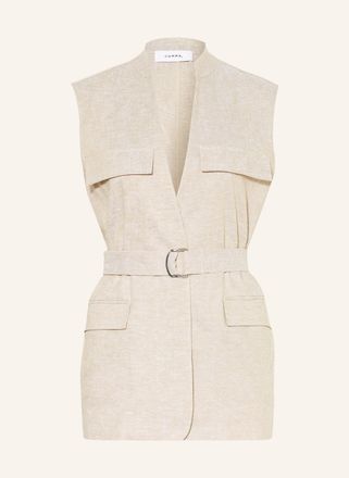 Comma Comma Blazerweste Mit Leinen beige