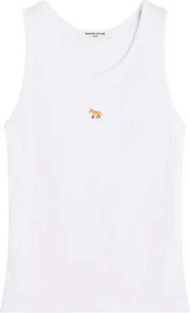Maison Kitsun&eacute; Femme, Tops, Blanc, Taille: 40 FR Baby Fox Tank Top