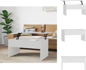 vidaXL Couchtisch Wei&szlig; 80x50,5x41,5 cm Holzwerkstoff - Couchtisch - Wohnzimmertisch - Holzwerkstoff - Wei&szlig;er Couchtisch - H&ouml;henverstellbarer Tisch