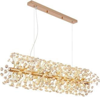 Globo Lighting H&auml;ngeleuchte Pendelleuchte Esszimmerlampe LED 12-Flammig Kristall klar gold G9
