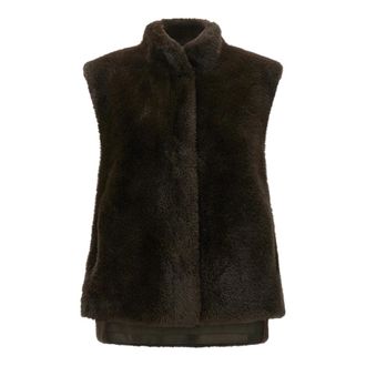 Lou Andr&eacute;a Fake Mink Weste - - Jackets - Damen - Braun - M
