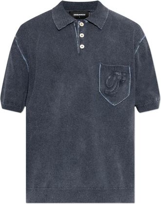 Dsquared2 Homme, Tops, Bleu, Taille: 2XL Polo Signature Manches Courtes