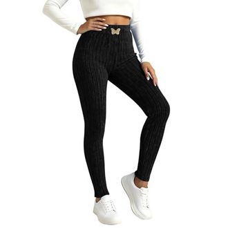 Generic Legging c&ocirc;tel&eacute; pour femme - Contr&ocirc;le du ventre - Coupe ajust&eacute;e - Pantalon extensible - Pantalon de yoga taille haute en tricot pour femme, Noir, XL
