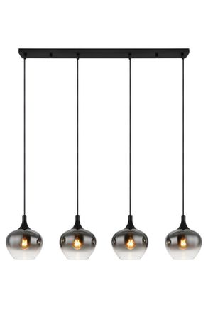Globo Lighting H&auml;ngeleuchte Maxy, Schwarz, Metall, Glas, 18x120x100 cm, Lampen & Leuchten, Innenbeleuchtung, H&auml;ngelampen, Esstischlampen