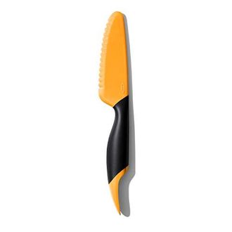 Oxo Good Grips - Trancheuse pour mangue avec cuillère - Coupe-mangue pour la cuisine - Noir et orange