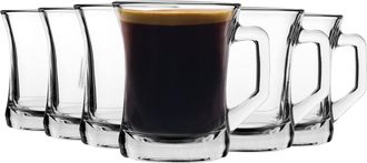 LAV Zen+ Glas Coffee Tassen - 225ml - Klar - Pack Von 12