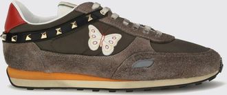Valentino Garavani Baskets Stud Up en daim et nylon avec broderie papillon