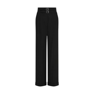 Marella Pantalon large taille haute - Femme - Pantalons - Noir - Taille: 40 FR
