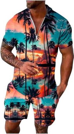 Generic Jogging Regular Homme Chemise Short Ensemble Homme Ensemble Survetement Homme Marron SurvêTement Sport Homme Ensemble Trois Pieces Homme Tenue Sport H