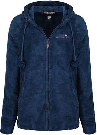Geographical Norway Tilda Lady - Polaire Femme Fine Longue Chaude Capuche Fermeture Zip - Veste Automne Hiver Printemps Chaud Femmes - Longues Manches Pull Fourrure Doux 