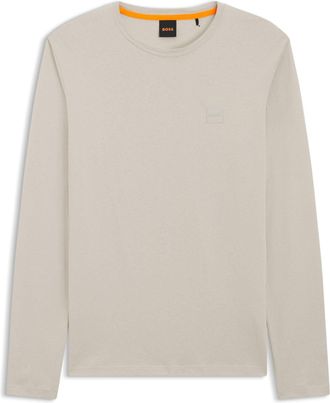 BOSS Herren Tacks T-Shirt aus Baumwoll-Jersey mit Logo-Aufn&auml;her Hellbeige XXL