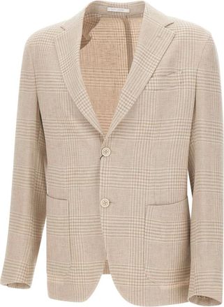 Eleventy Homme, Vestes, Beige, Taille: 2XL Prince of Wales Blazer