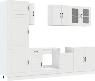 vidaXL 8-tlg. K&uuml;chenschrank-Set Kalmar Wei&szlig; Holzwerkstoff Vidaxl