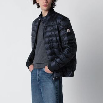 Moncler Rigel short padded jacket in navy blue